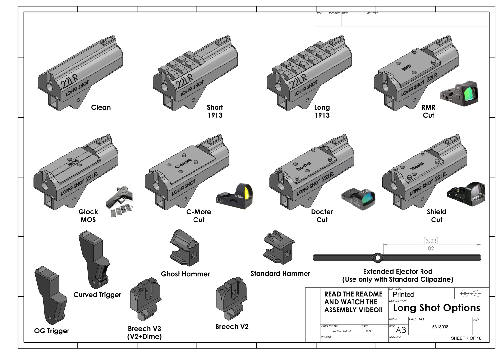 Longshot | Print-a-22 - 3d Printable 22LR Parts Kits and Builds